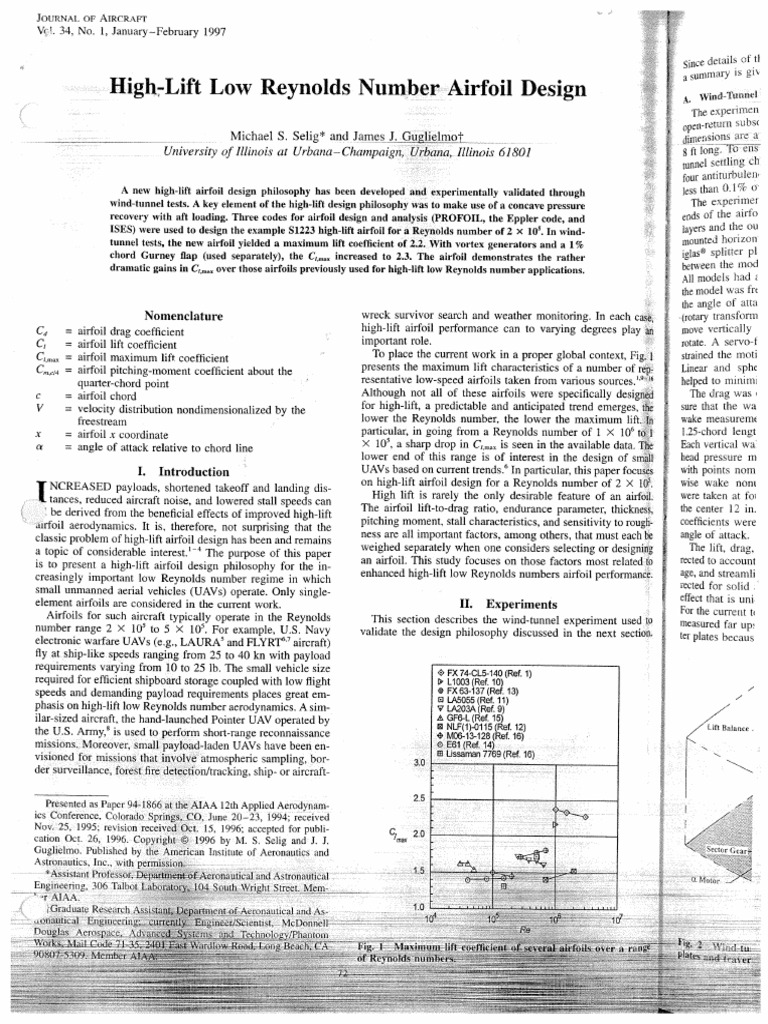 High Lift Airfoil Design - Selig 1223 | PDF | Foreign Language Studies ...