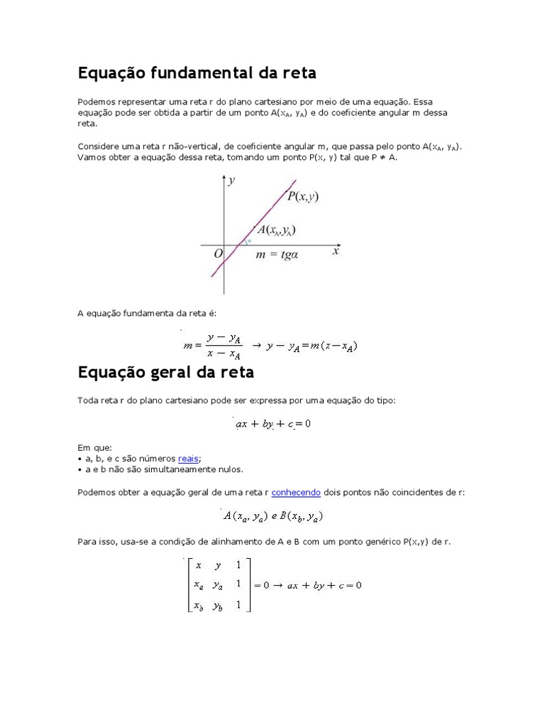 Equação Fundamental Da Reta | PDF
