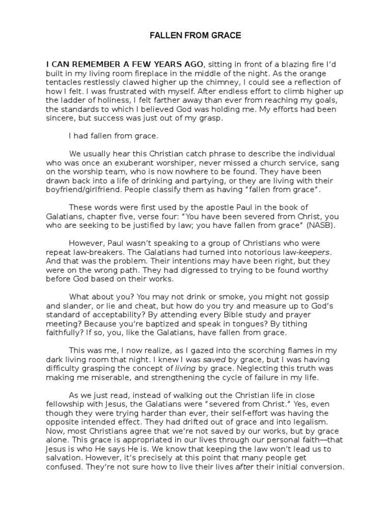 Fallen From Grace | PDF | Grace In Christianity | Paul The Apostle