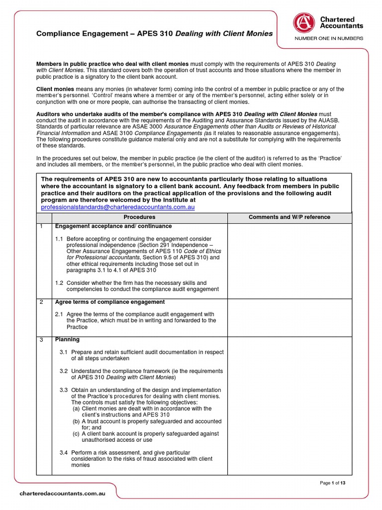 APES 310 Audit Program | Download Free PDF | Financial Audit | Internal ...
