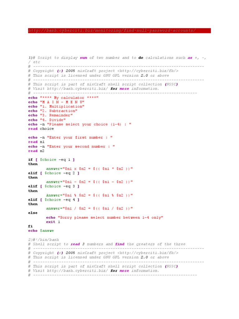 1) # Script To Display: Sum As | PDF | Gnu | Computing
