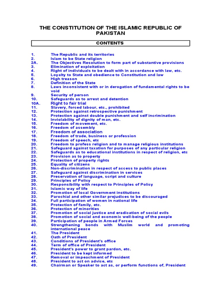 Constitution of Pakistan - 1973 | PDF