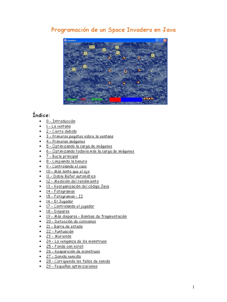 Space Invaders Paso A Paso | PDF | Java (lenguaje de programación ...