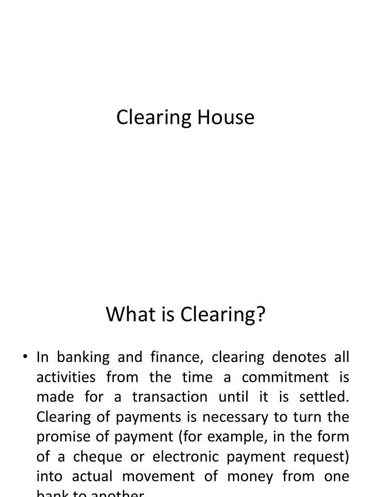 CLearing House | PDF | Clearing (Finance) | Clearing House (Finance)