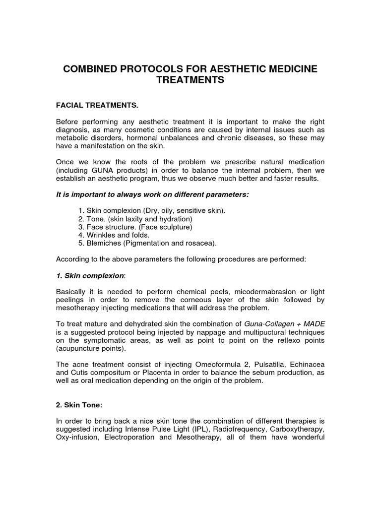 Combined Protocols for Aesthetic Medicine Treatments | Wrinkle ...