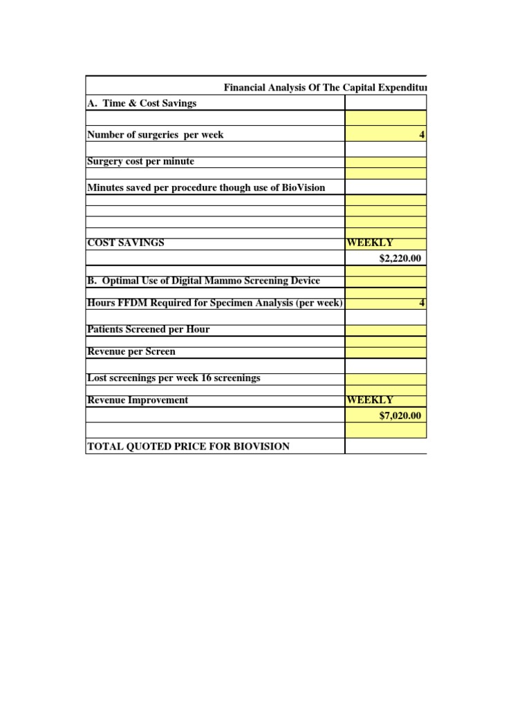 Financial Analysis of The Capital Expenditure Sheet 1 | PDF