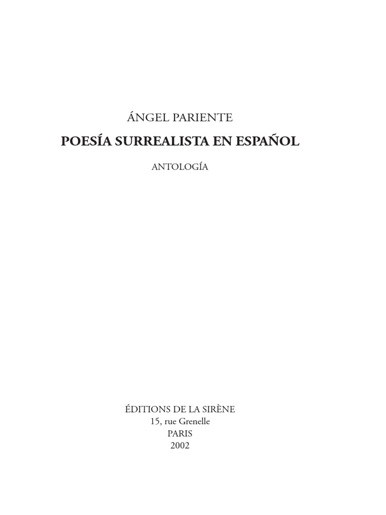 Anthologie de la poésie surréaliste | PDF | Liste des mouvements ...