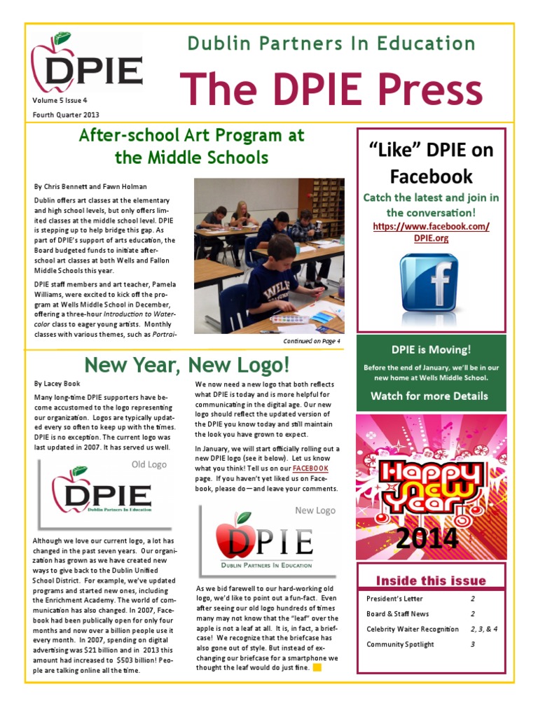 The DPIE Press: New Year, New Logo! | PDF | Facebook | Schools