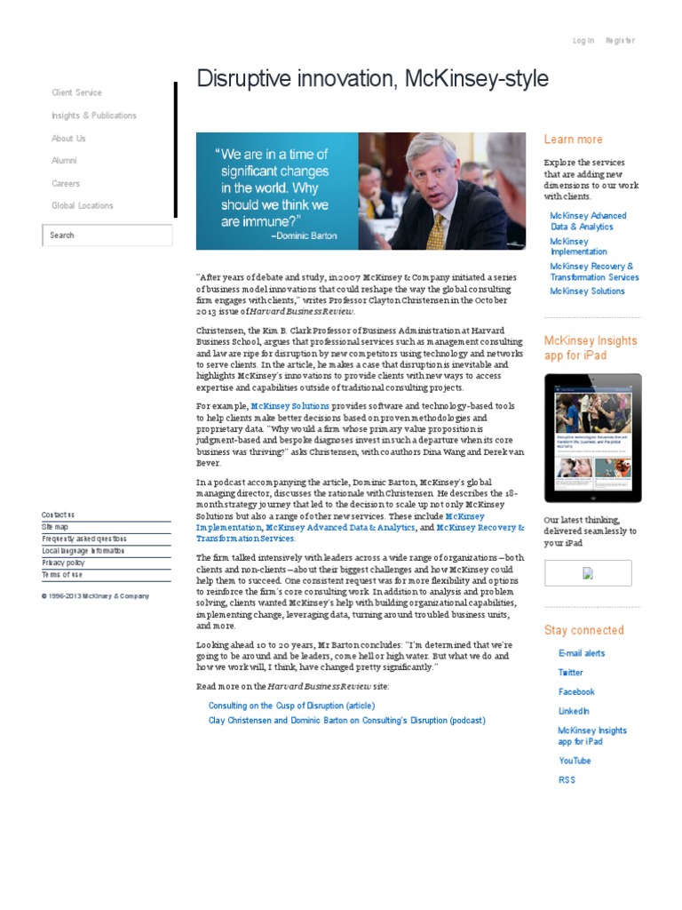 Disruptive Innovation, McKinsey-Style - McKinsey & Company | PDF | Mc ...