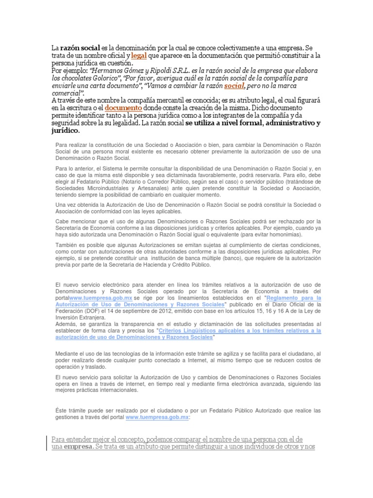 Qué es la razón social de una empresa | PDF | Sociedad | Gobierno