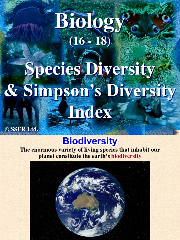 Biology: Species Diversity & Simpson's Diversity Index | PDF ...