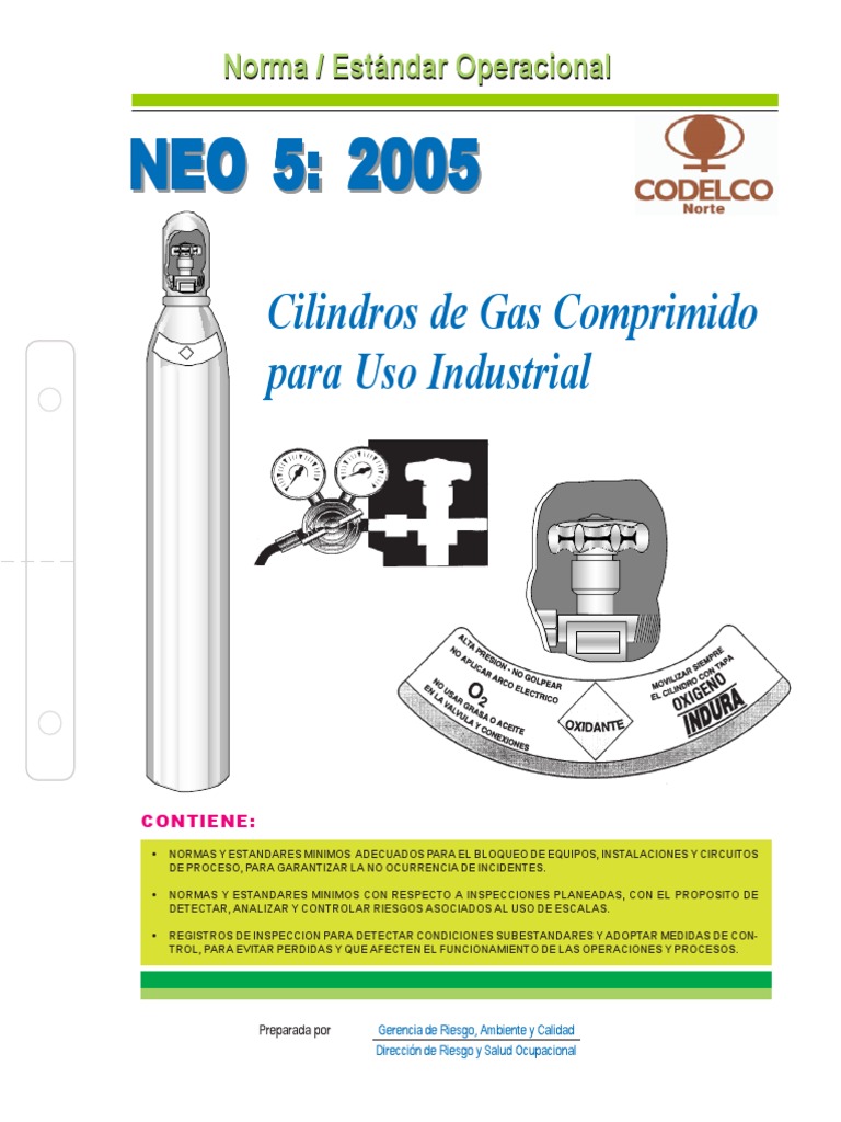 Cilindros de gas comprimido para uso industrial 2005.pdf | Oxígeno | Helio