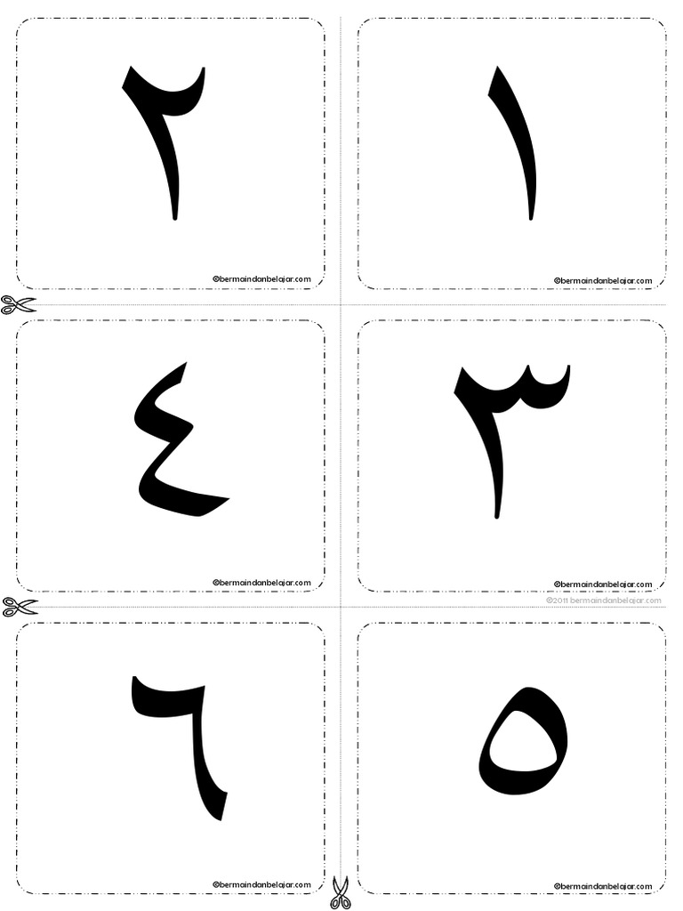 Flashcards Angka Arab | PDF | Olahraga & Rekreasi