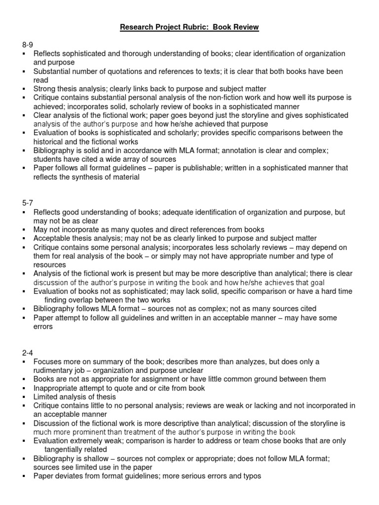 Book Review Rubric | PDF | Andrew Jackson | The United States