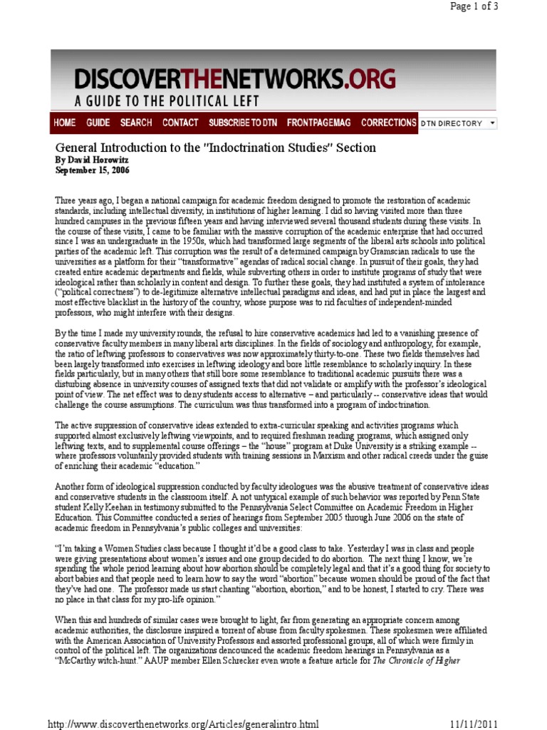 General Introduction To The - Indoctrination Studies - Section | PDF ...