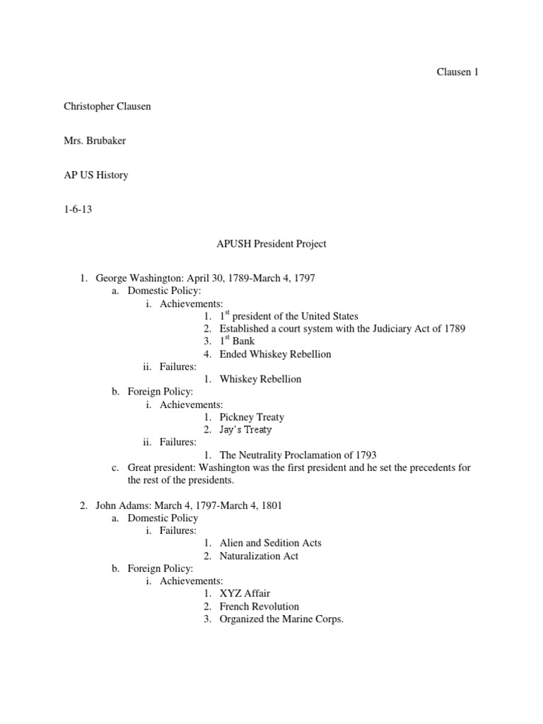 APUSH President Project | PDF | Gerald Ford | Cold War
