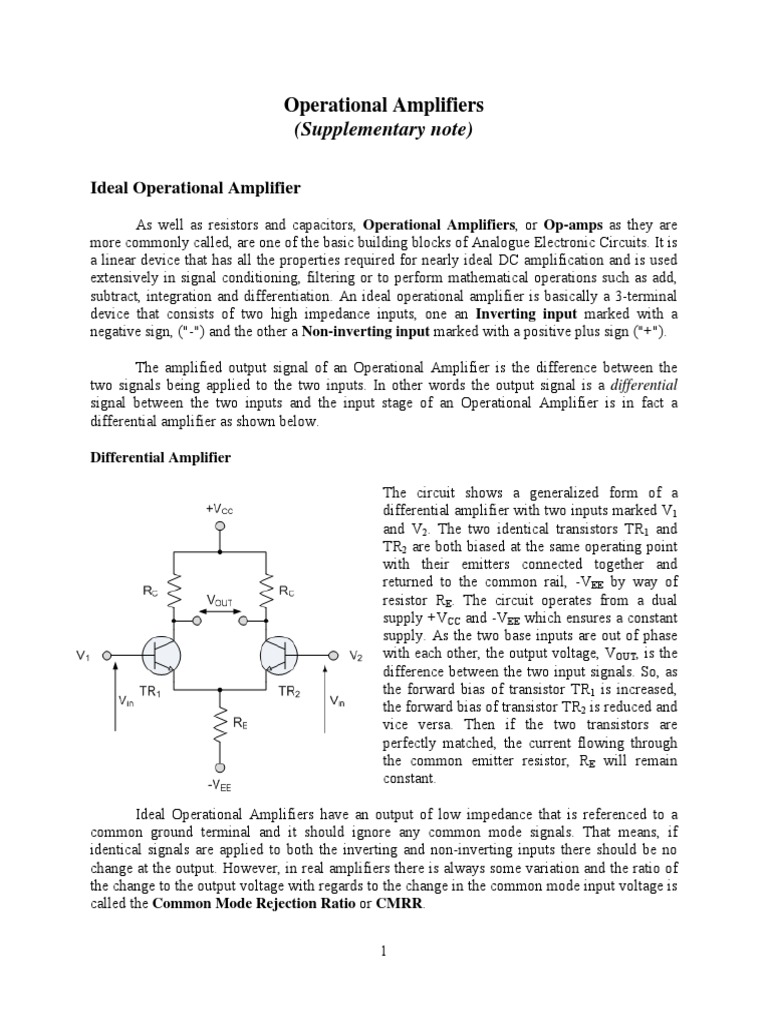 Operational Amplifiers | PDF | Operational Amplifier | Amplifier