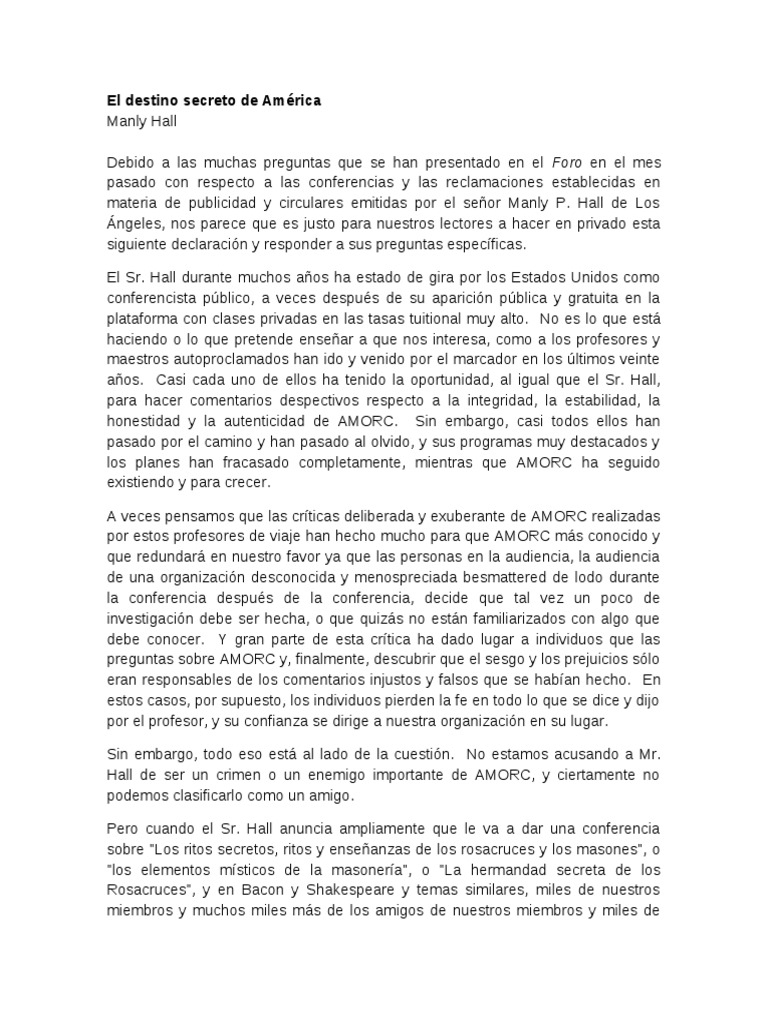 El Destino Secreto de America | PDF | Democracia | Ideologías políticas