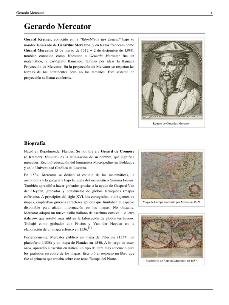Gerardo Mercator | PDF | Mapa | Ciencias de la Tierra