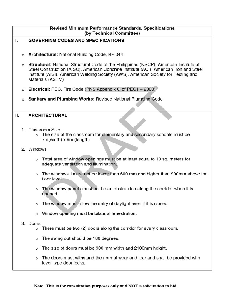 DEPED Revised Minimum Performance Standards | PDF | Electrical Wiring ...