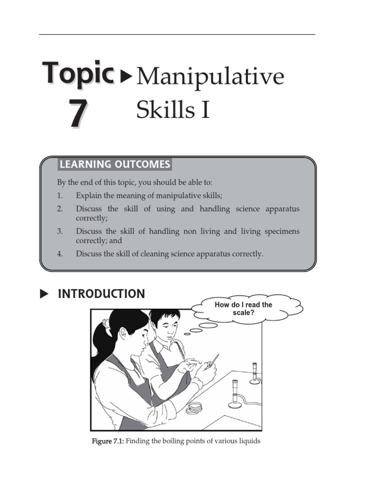 Topic 7 Manipulative Skills I | PDF | Lens (Optics) | Chemistry