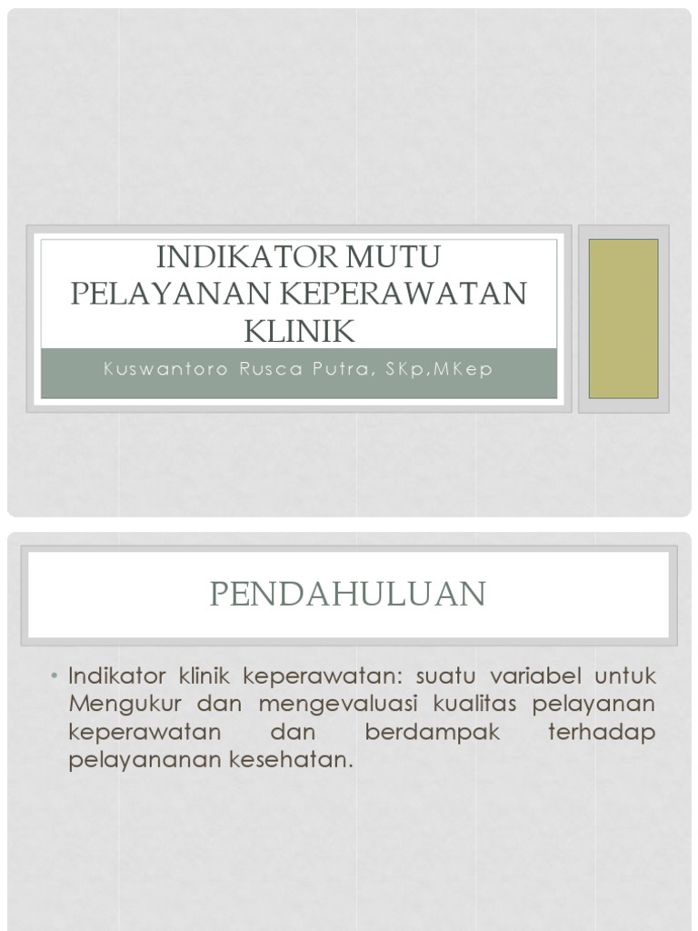 Indikator Mutu Pelayanan Keperawatan | PDF