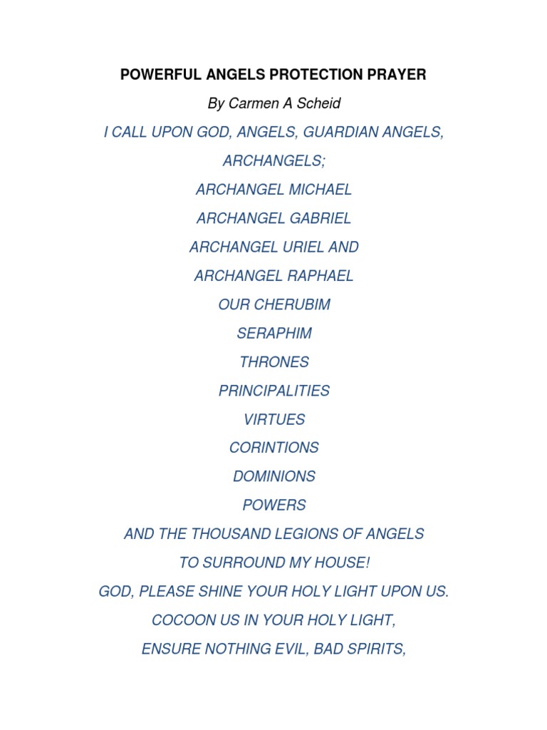 Powerful Angels Protection Prayer | PDF | Archangel | Angel