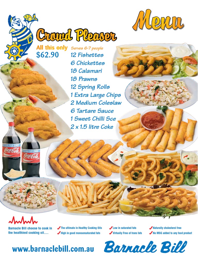 Barnacle Bill Menu 2010 | PDF | French Fries | Hamburgers