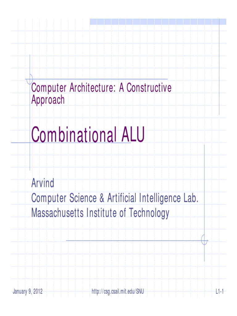 Combinational ALU: Computer Architecture: A Constructive Approach | PDF | Instruction Set | C ...
