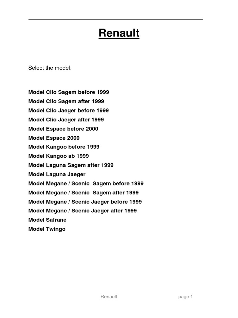 Renault | PDF | Electrical Connector | Motor Vehicle Manufacturers