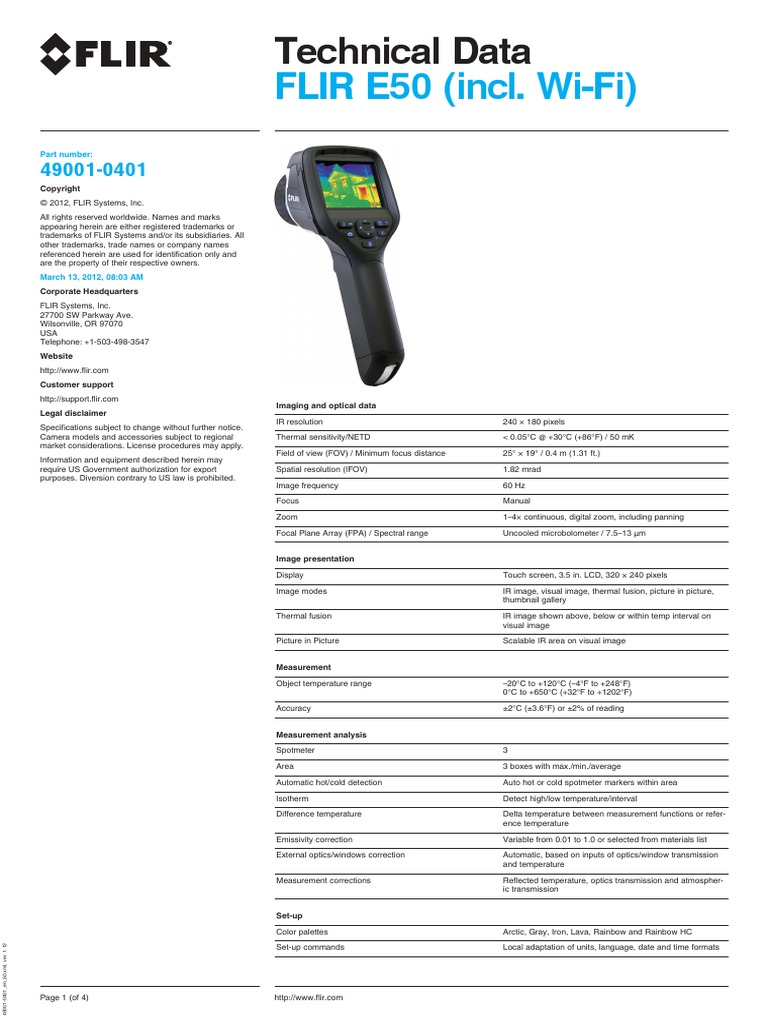 FLiR E50 | PDF | Thermography | Video