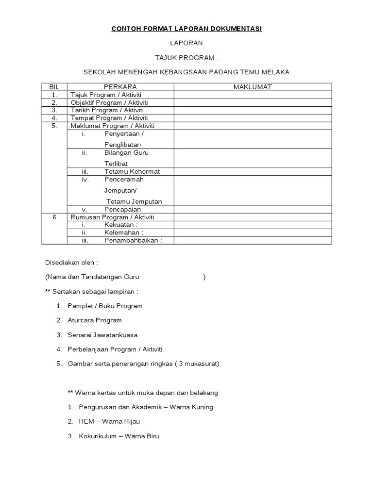 Contoh Laporan Dokumentasi | PDF