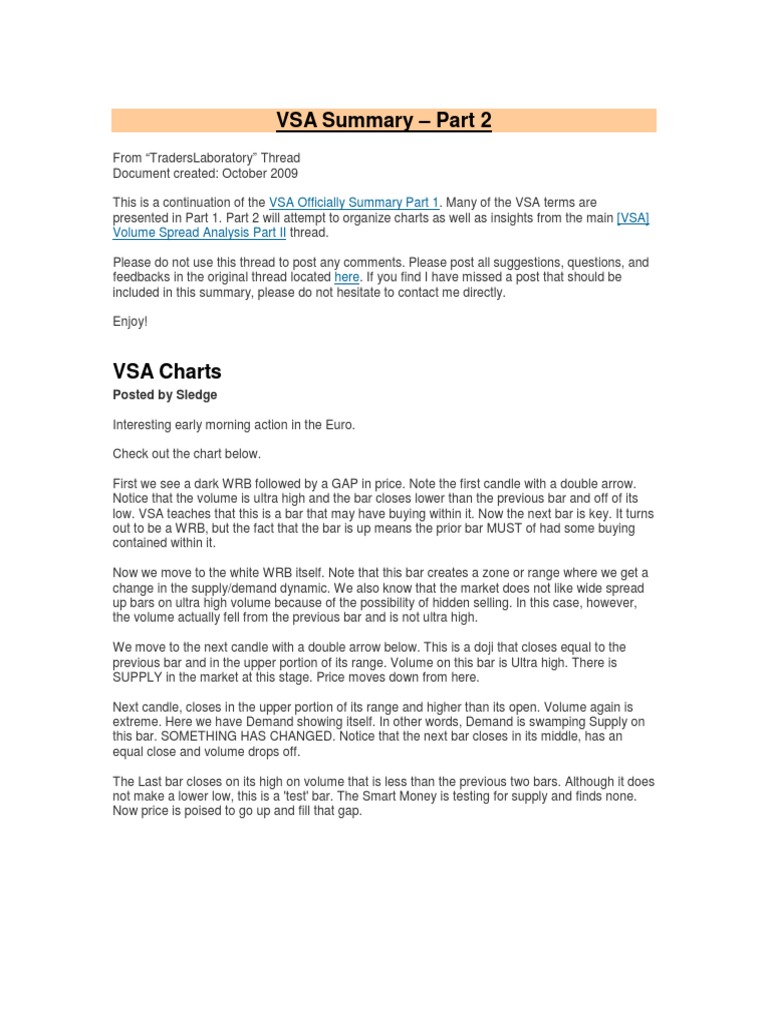 VSA Official Summary Part 2 | PDF | Market Trend | Prices