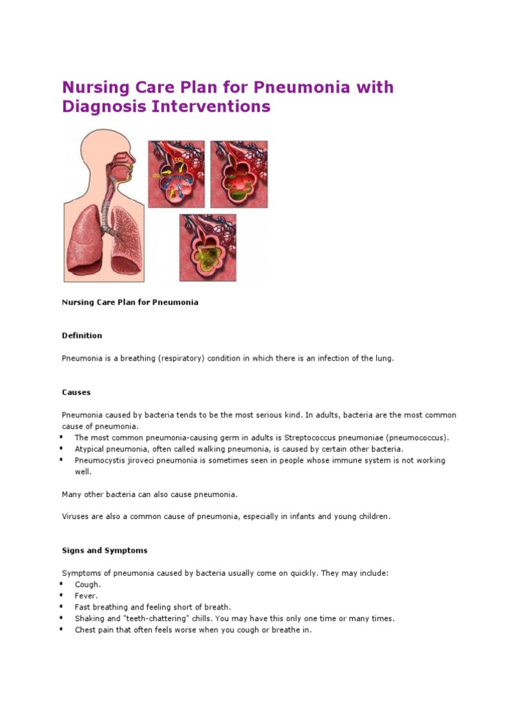 Nursing Care Plan For Pneumonia With Diagnosis Interventions | PDF