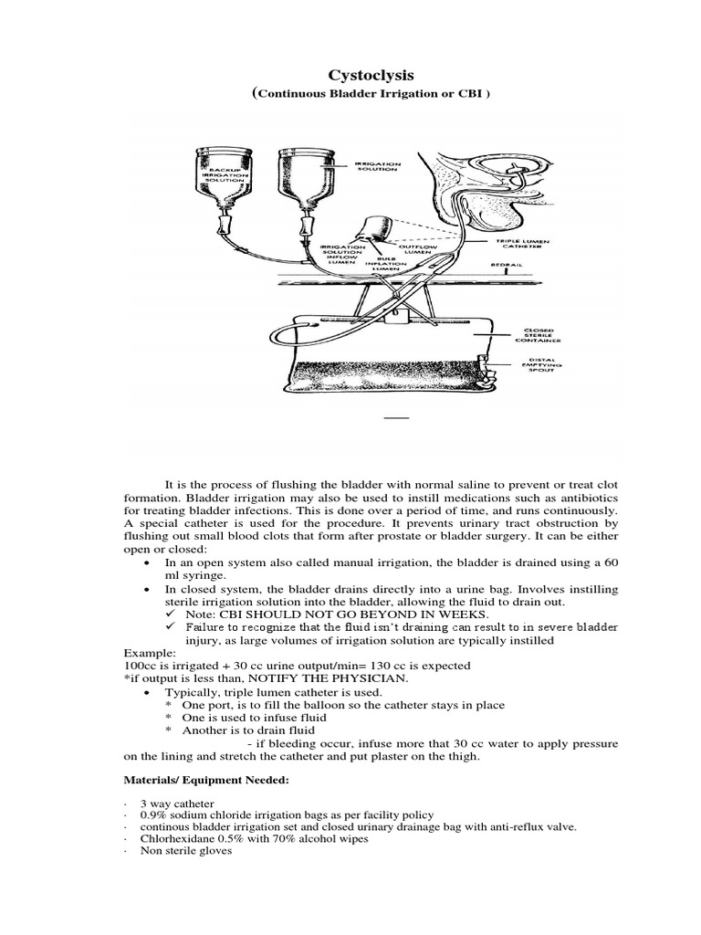 Cystoclysis | PDF