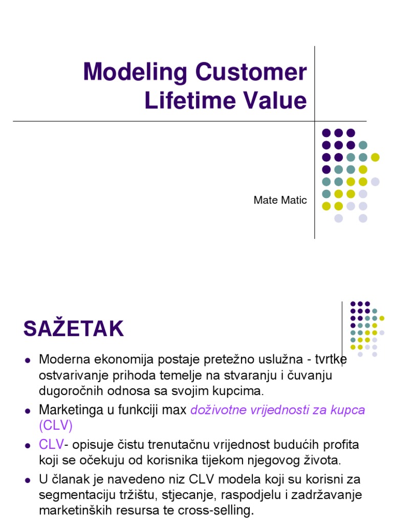 Modeling Customer Lifetime Value | PDF