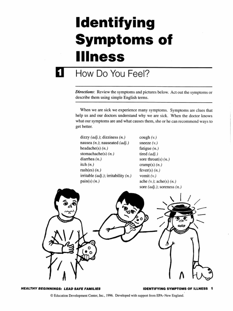 ESL Identifying Symptoms of Illness | PDF