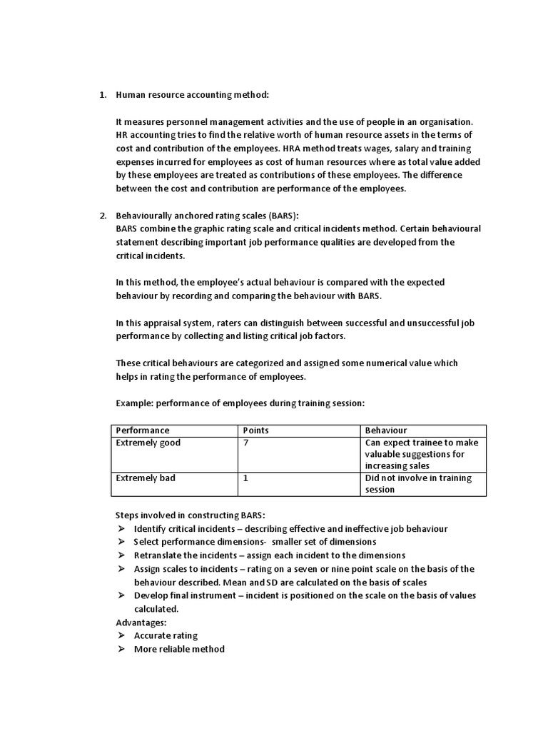 Human Resource Accounting Method | PDF | Performance Appraisal | Goal