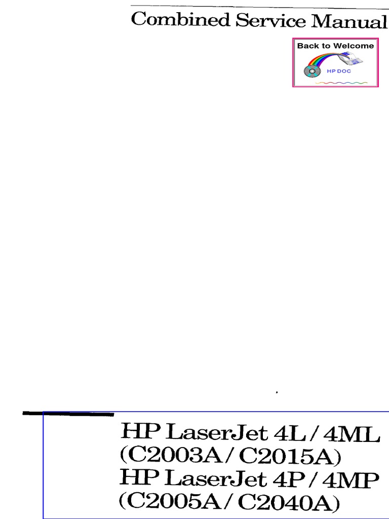 Laserjet 4l, 4ml, 4p, 4mp Service Manual | PDF | Printer (Computing) | Hewlett Packard