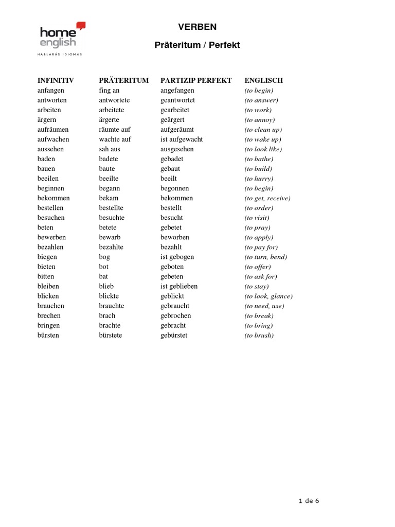 VERBEN+-+Präteritum+und+Perfekt+-+Verbenliste