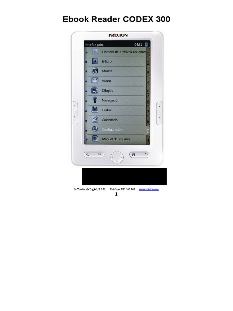 Manual de Usuario Ebook Reader CODEX 300 | PDF | Auriculares | E Books