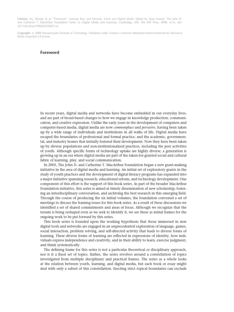 Anna Everett Learning Race and Ethnicity Youth and Digital Media John D ...