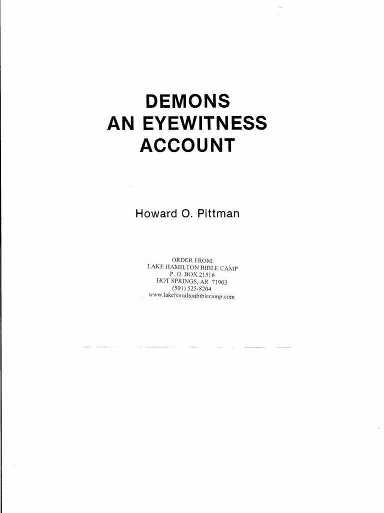 Howard Pittman - Demons Eyewitness Account | PDF