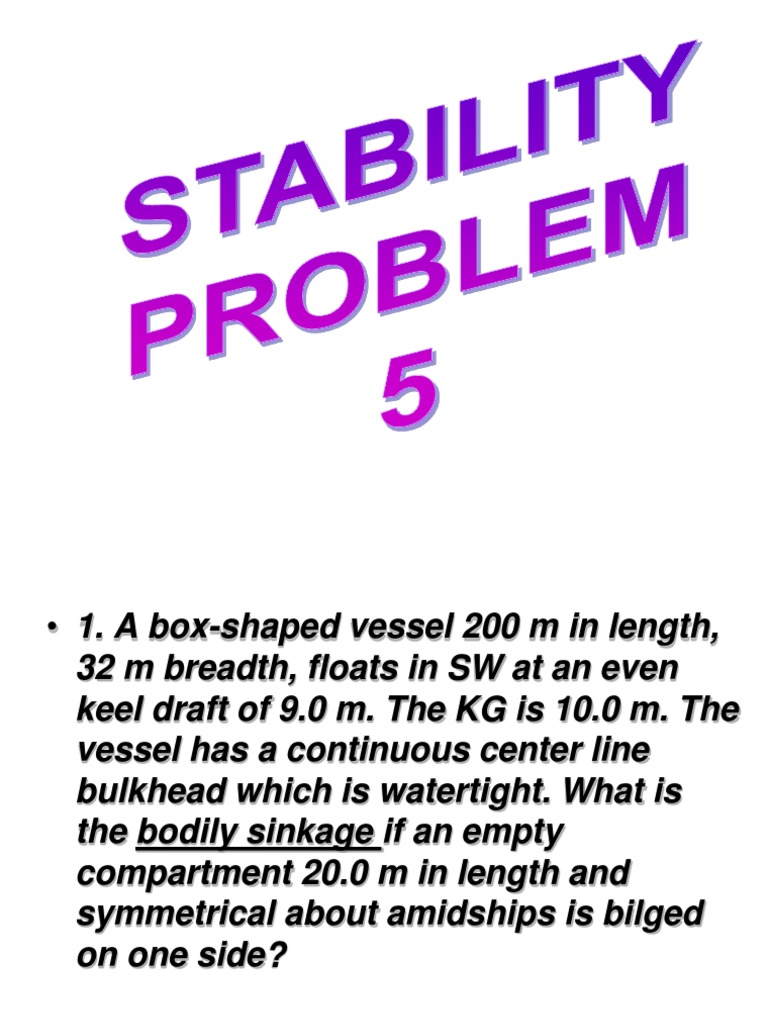 Stability Problems 5 | PDF | Buoyancy | Water Transport