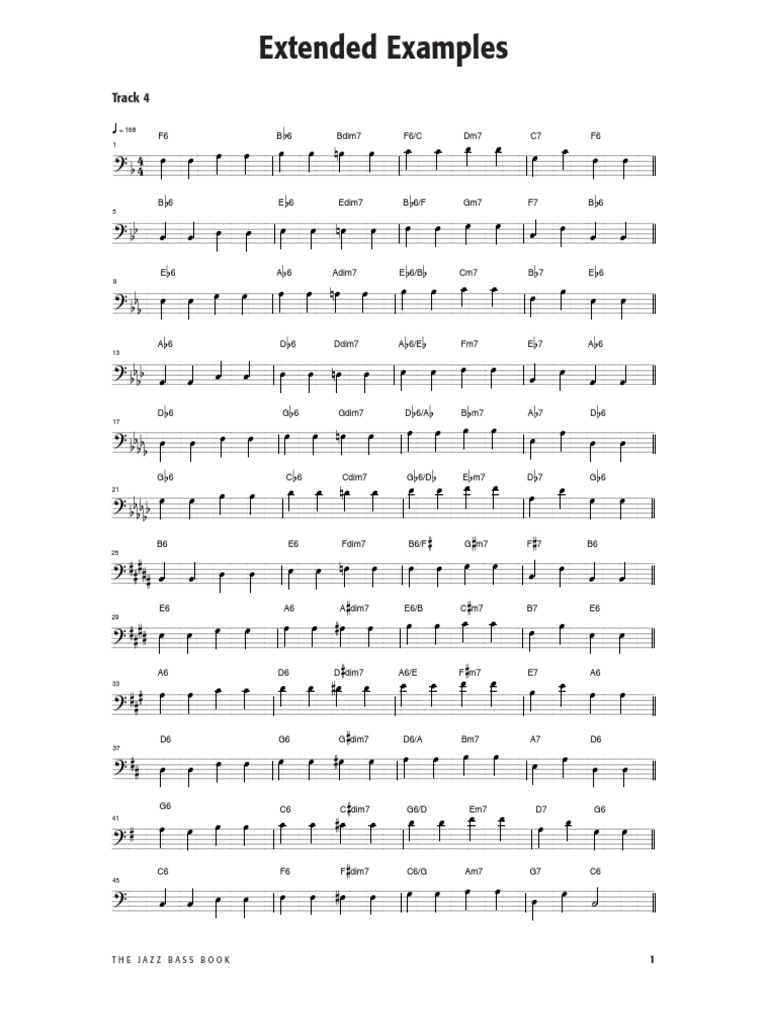 Jazz Bass Book Notation | PDF