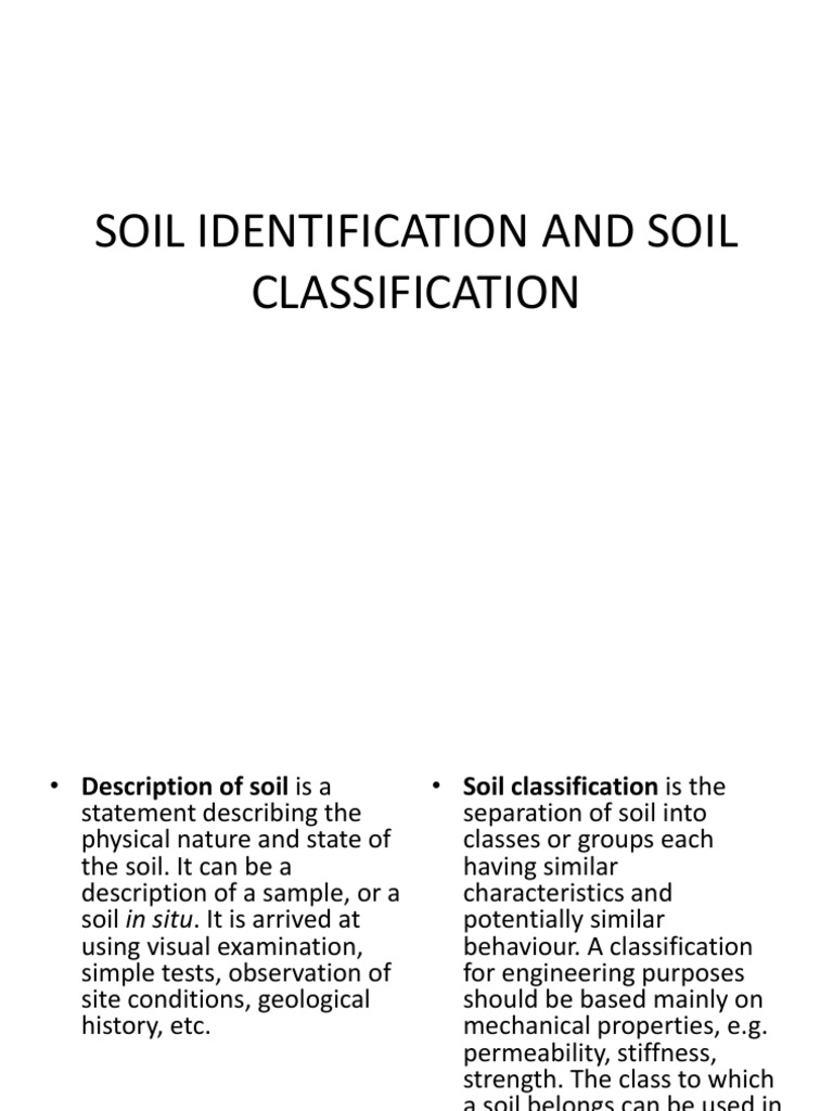 Soil Identification and Soil Classification | PDF | Sand | Silt