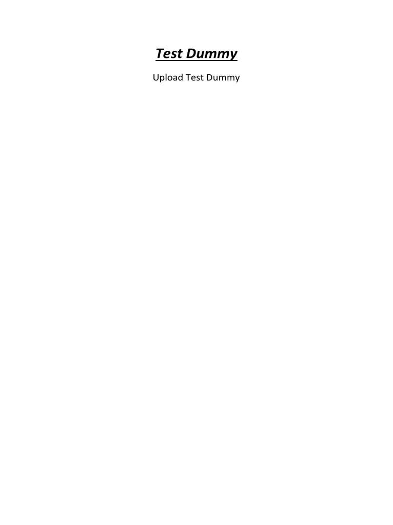 Test Dummy | PDF