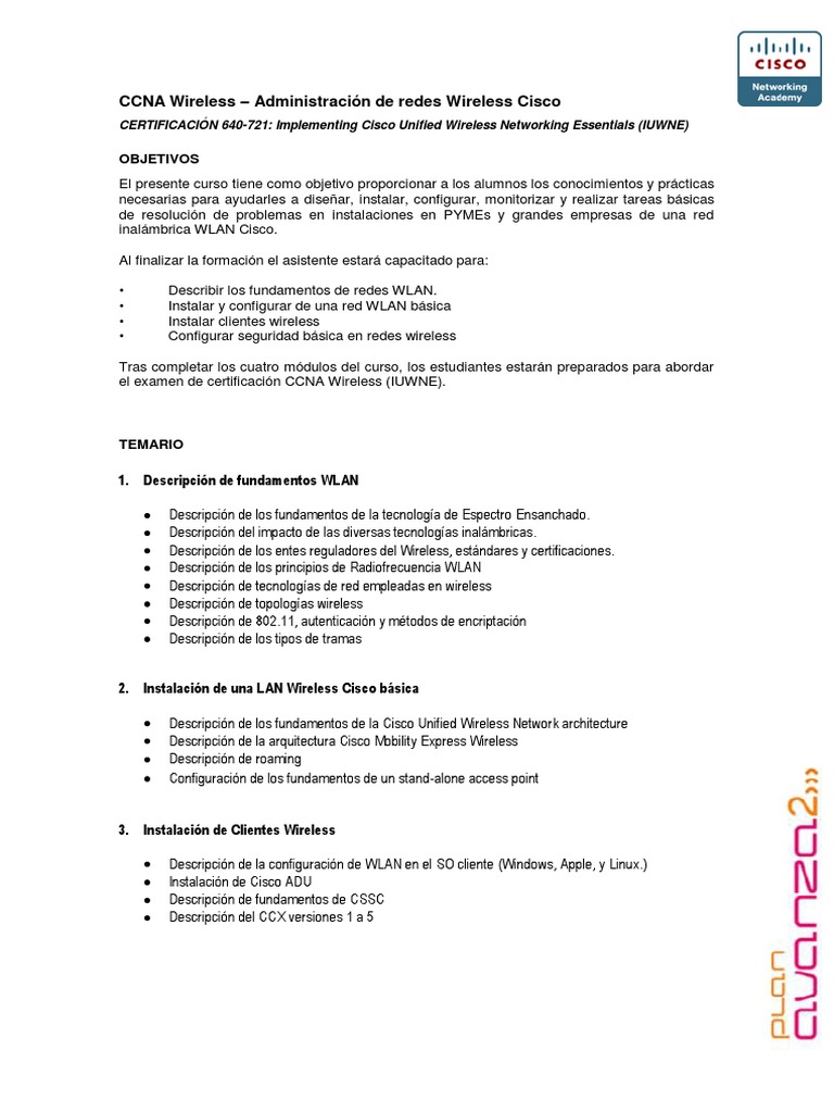 CCNA Wireless BluePrint | PDF | LAN inalámbrico | Certificaciones de Cisco