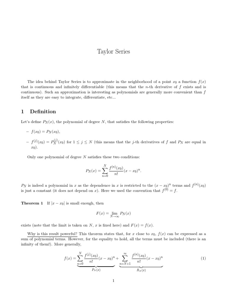 Taylor Series | PDF | Functions And Mappings | Complex Analysis