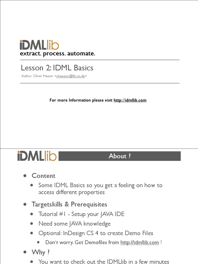 IDMLlib Tutorial 2 | PDF | Zip (File Format) | Adobe In Design